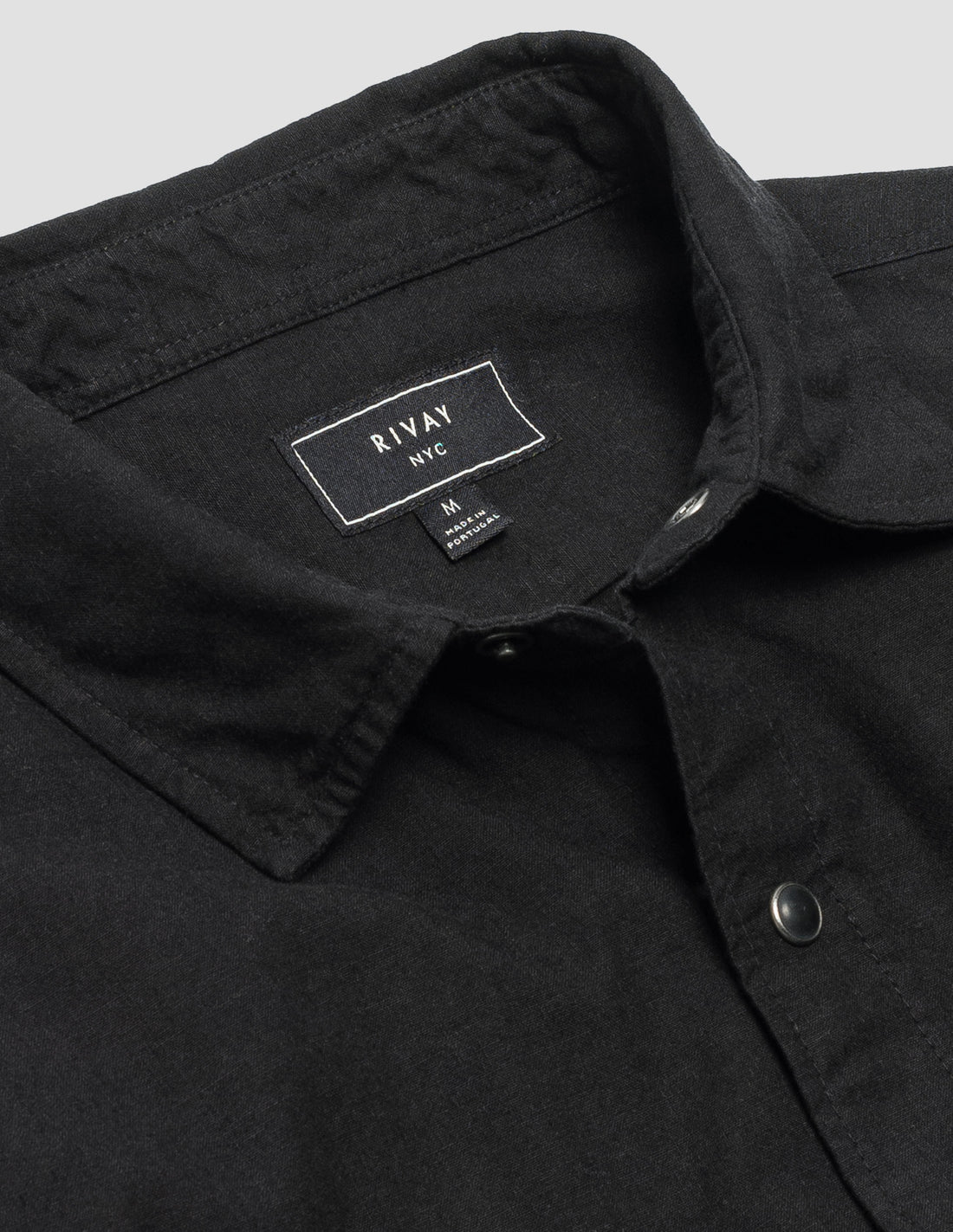 Harrison Western Shirt in Black Denim – RIVAY