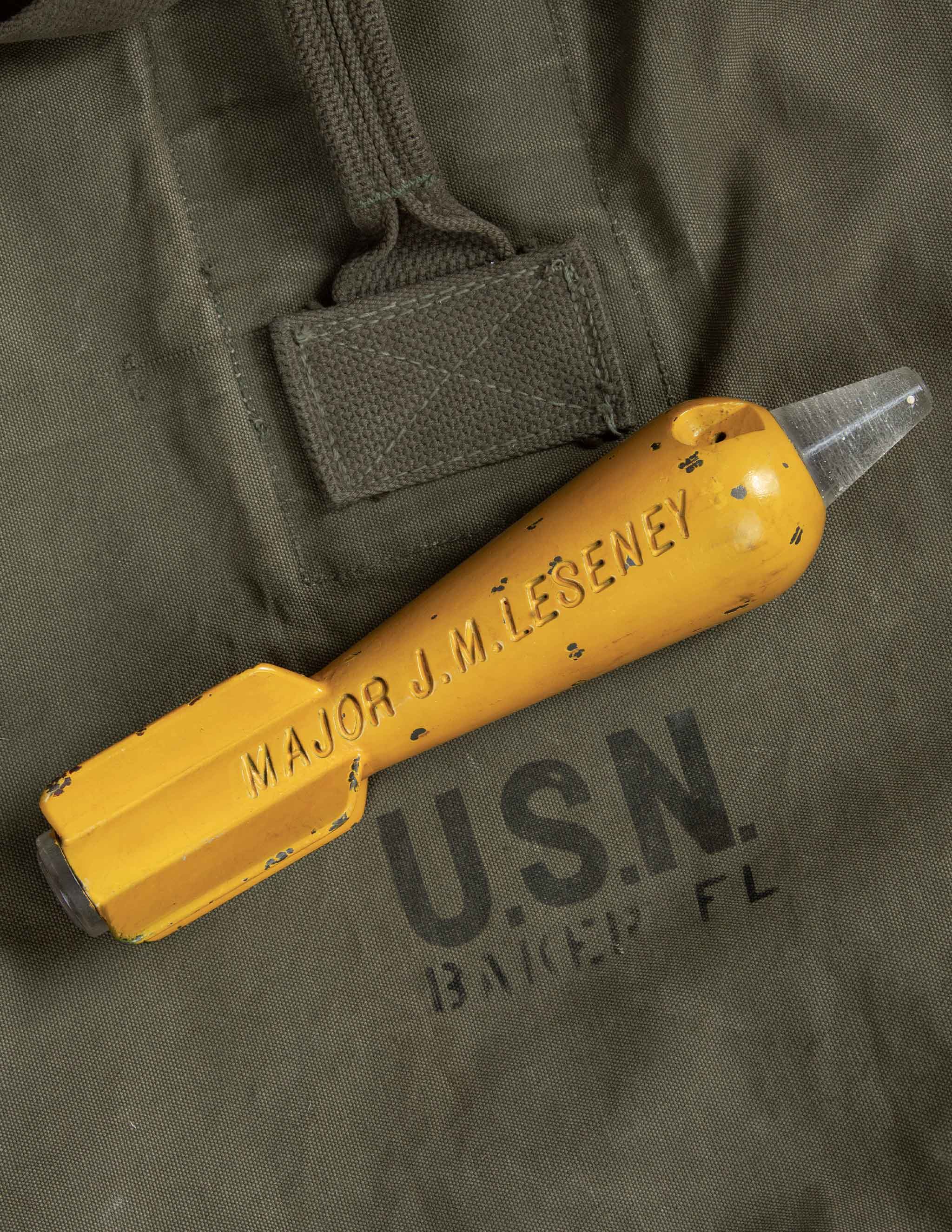 Vintage Yellow Practice Bomb Military Desk Objet – RIVAY